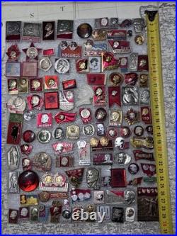 Lot of 100 Vintage Soviet USSR Lenin Pins Badges Original Cold War Era ...